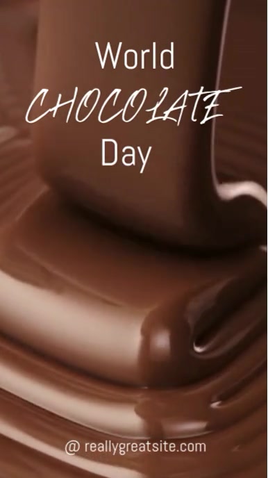 Brown Maximalist Mp4 Video Of World Chocolate Day Online Design Flyer ...
