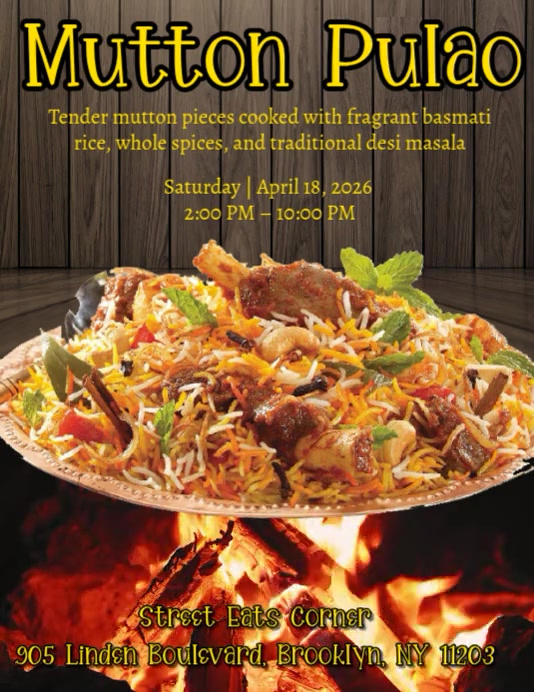 Copy of Brown Maximalist Mutton Pulao Flyer (us Letter) | PosterMyWall