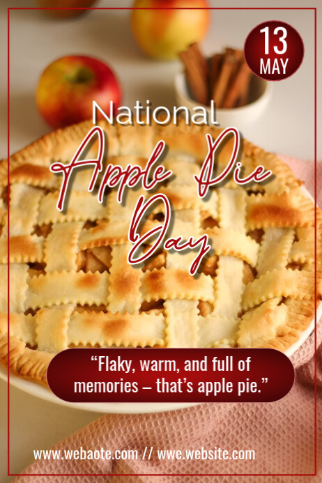 Copy of Brown Maximalist National Apple Pie Day Poster | PosterMyWall