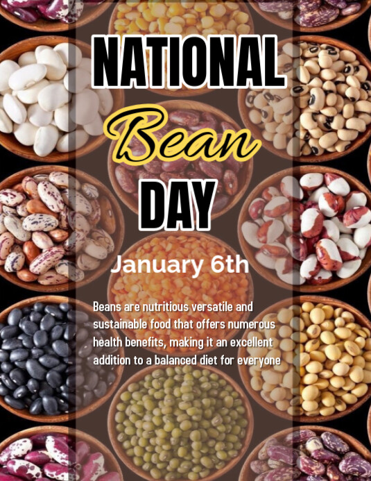 Brown Maximalist National Bean Day Template Design Flyer (us Letter ...