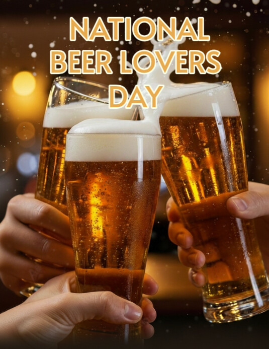 Brown Maximalist National Beer Lovers Day Flyer (us Letter) Template ...
