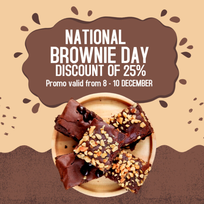 Plantilla de Brown Maximalist National Brownie Day Instagram Post ...