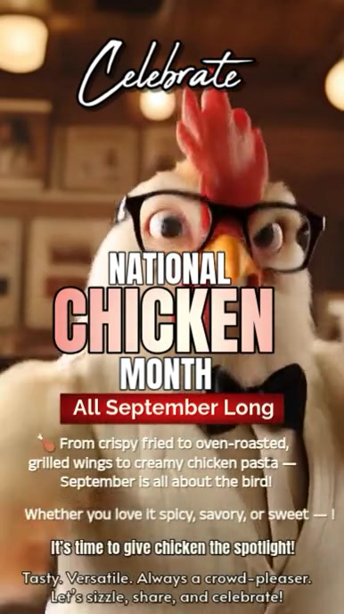 Plantilla de Brown Maximalist National Chicken Month Instagram Story ...