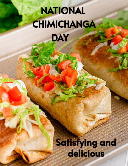 Brown Maximalist National Chimichanga Day Flyer (us Letter) Template | PosterMyWall