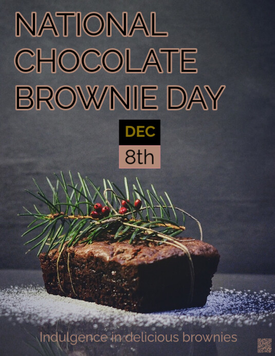 Brown Maximalist National Chocolate Brownie Day Flyer (us Letter) Template | PosterMyWall