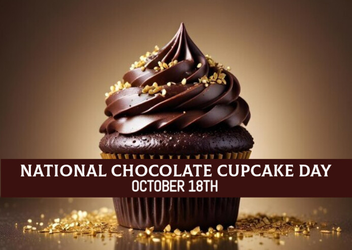 Brown Maximalist National Chocolate Cupcake Day Postcard Template | PosterMyWall