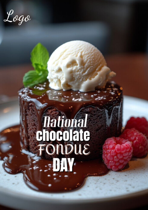 Brown Maximalist National Chocolate Fondue Day A4 Template | PosterMyWall