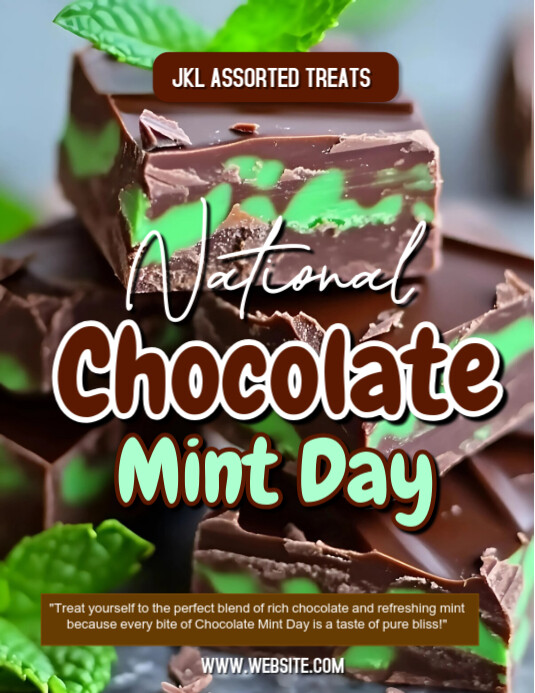 Copy of Brown Maximalist National Chocolate Mint Day Flyer (us Letter) | PosterMyWall