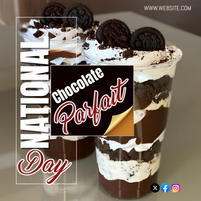 Copy of Brown Maximalist National Chocolate Parfait Day Instagram Post ...
