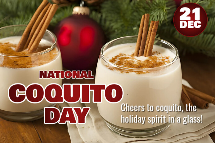 Brown Maximalist National Coquito Day Poster Template | PosterMyWall