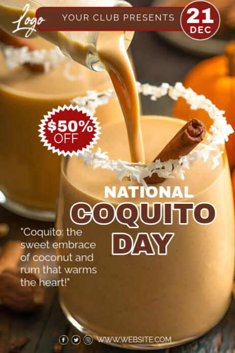 Copy of Brown Maximalist National Coquito Day Poster | PosterMyWall