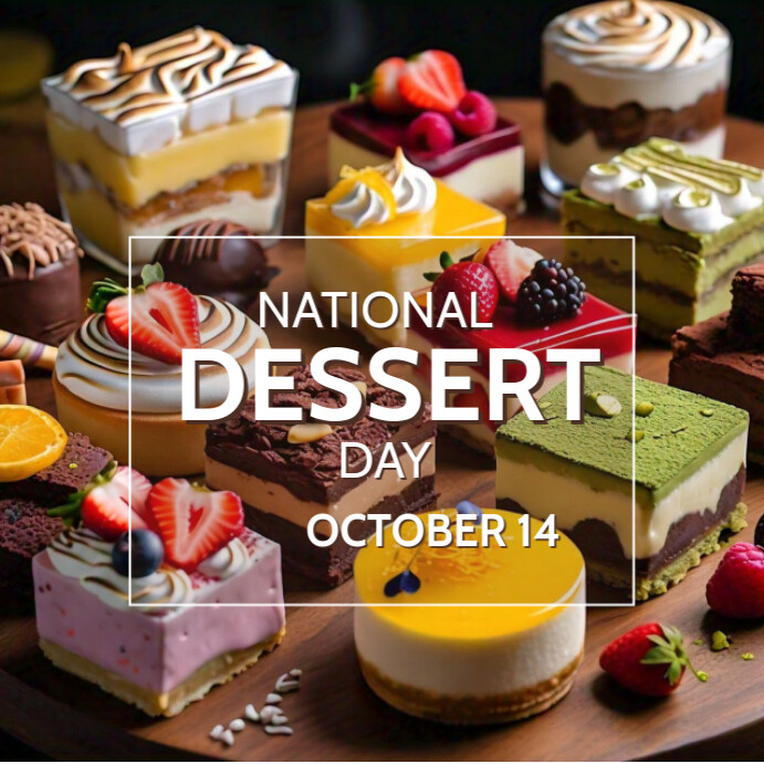 Plantilla de Brown Maximalist National Dessert Day Instagram Post ...