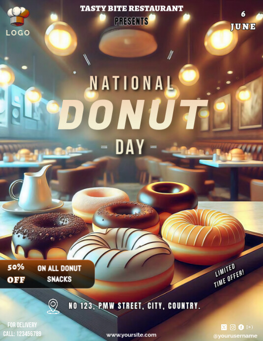 Copy of Brown Maximalist National Donut Day Flyer (us Letter ...