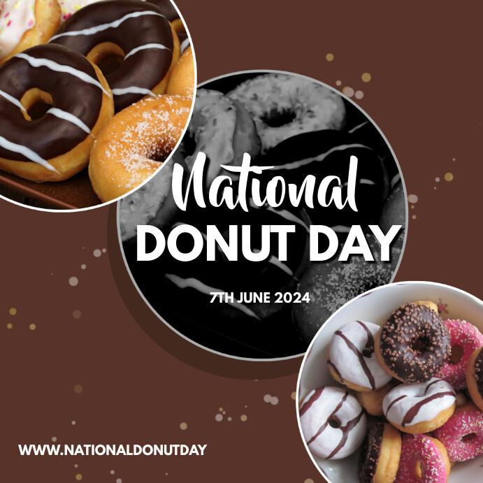 Brown Maximalist National Donut Day Instagram Template | PosterMyWall