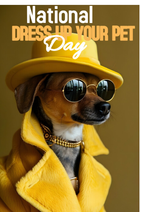 Copy of Brown Maximalist National Dress Up Your Pet Day Poster ...