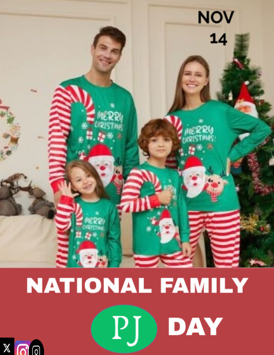 Brown Maximalist National Family Pj Day Template Design Flyer (us Letter) | PosterMyWall