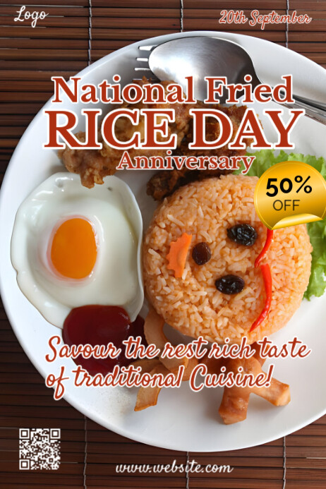 Copy of Brown Maximalist National Fried Rice Day Pos | PosterMyWall