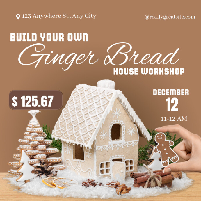 Copy of Brown Maximalist National Ginger Bread House Day Design Flyer ...