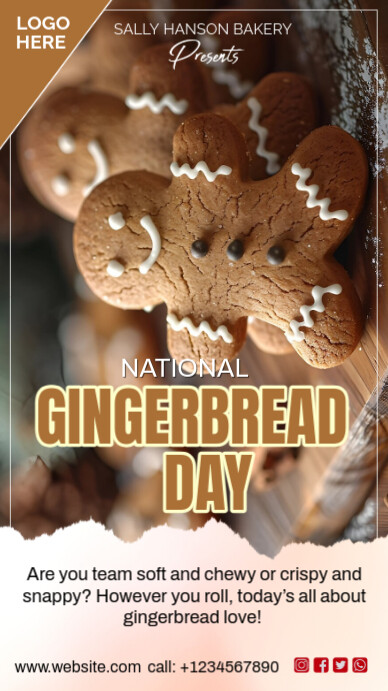 Copy of Brown Maximalist National Gingerbread Day Instagram Story ...