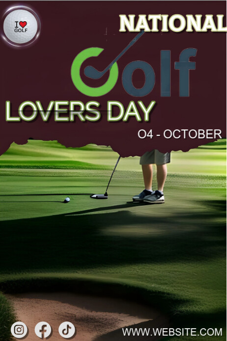 Brown Maximalist National Golf Lovers Day Poster Template | PosterMyWall