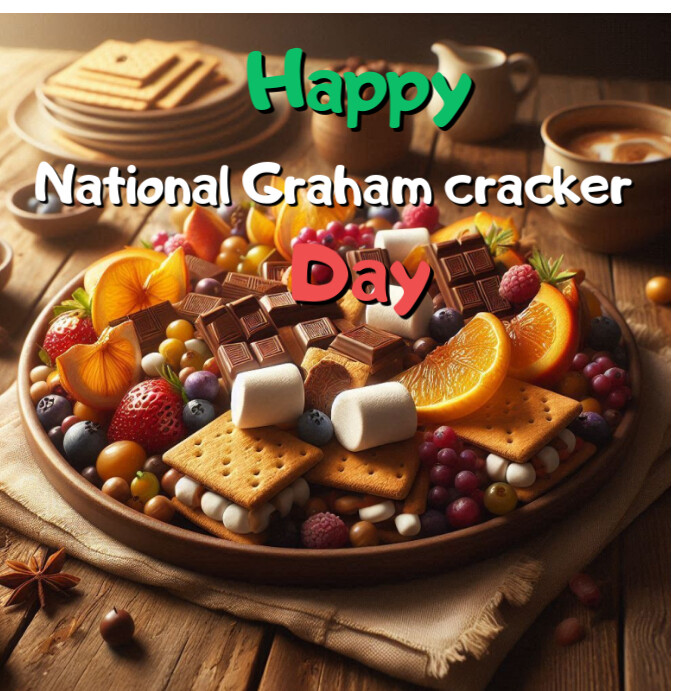 Brown Maximalist National Graham Cracker Day Instagram Post Template ...