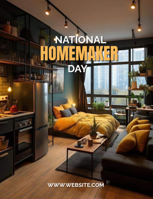 Brown Maximalist National Homemaker Day Flyer (us Letter) Template | PosterMyWall