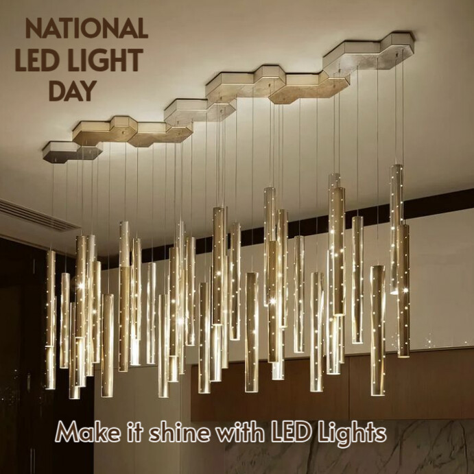 Brown Maximalist National Led Light Day Instagram Post Template ...