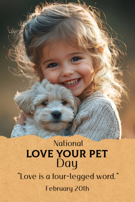 Brown Maximalist National Love Your Pet Day Poster Template | PosterMyWall