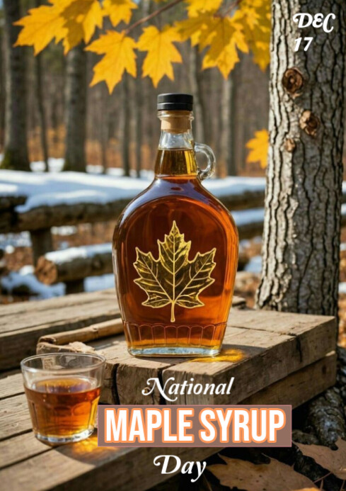 Plantilla de Brown Maximalist National Maple Syrup Day Flyer A4 ...
