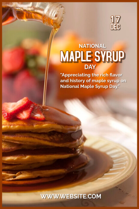 Brown Maximalist National Maple Syrup Day Poster Template | PosterMyWall