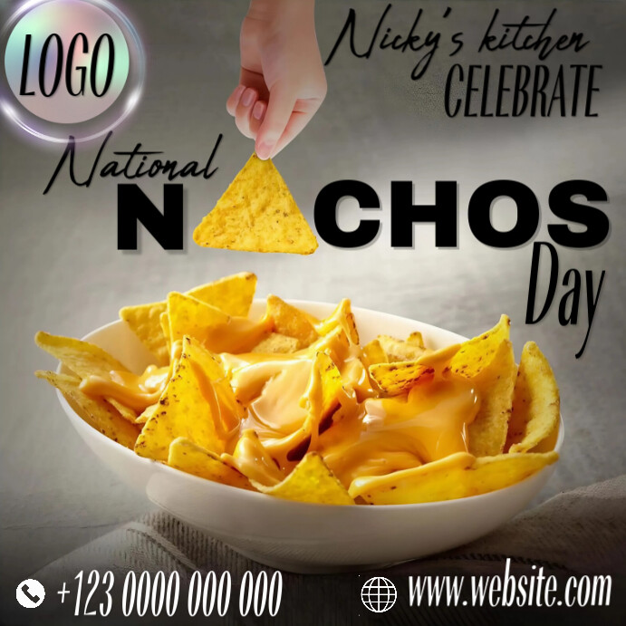 Copy of Brown Maximalist National Nachos Day Instagram Post | PosterMyWall