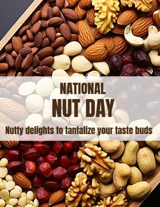 Brown Maximalist National Nut Day Flyer (us Letter) Template | PosterMyWall