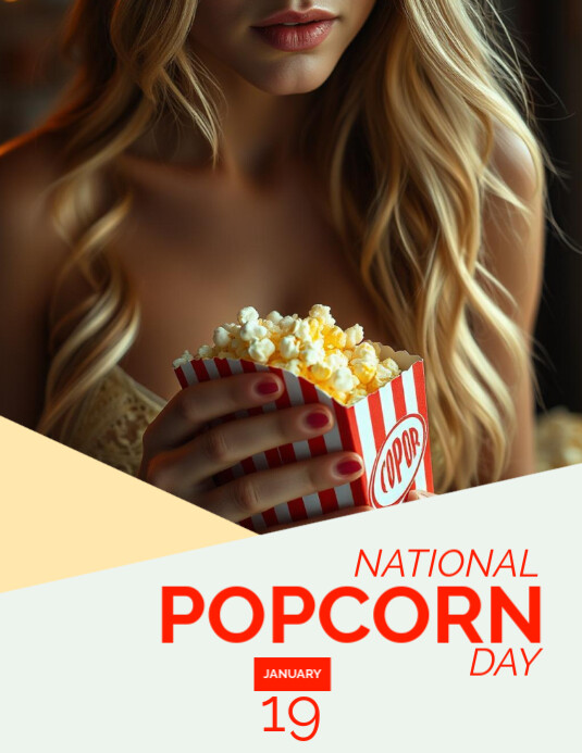Brown Maximalist National Popcorn Day Flyer (us Letter) Template | PosterMyWall