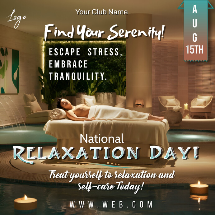 Plantilla de Brown Maximalist National Relaxation Day Ins | PosterMyWall