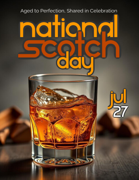 Brown Maximalist National Scotch Day Flyer (us Letter) Template | PosterMyWall