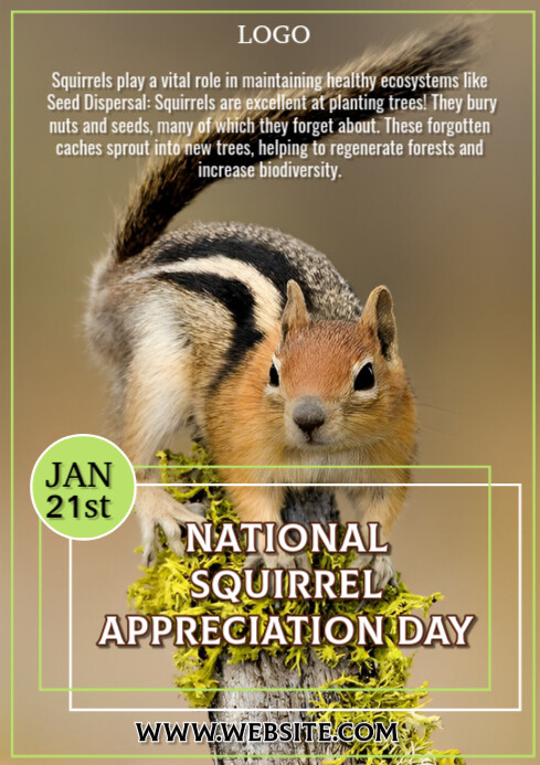 Brown Maximalist National Squirrel Appreciation Day Celebration A3 ...