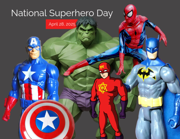 Plantilla de Brown Maximalist National Superhero Day Flyer (us Letter ...