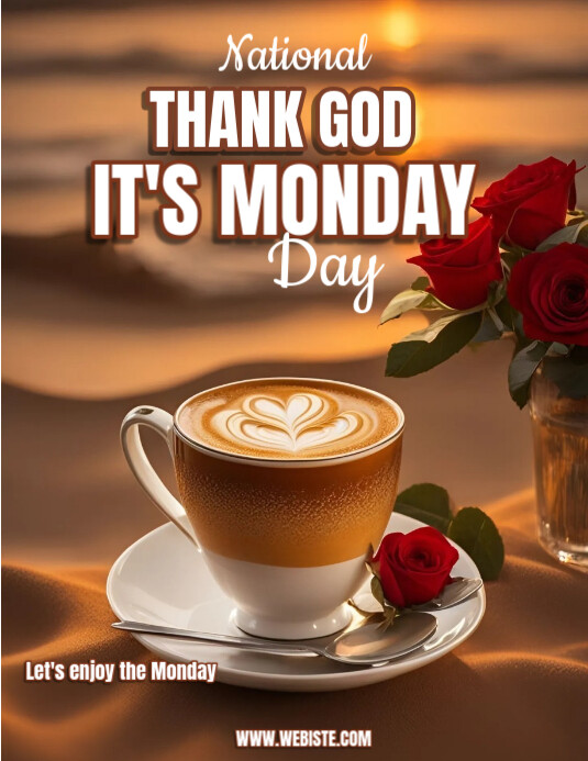 Copy of Brown Maximalist National Thank God It's Monday Day Flyer (us ...