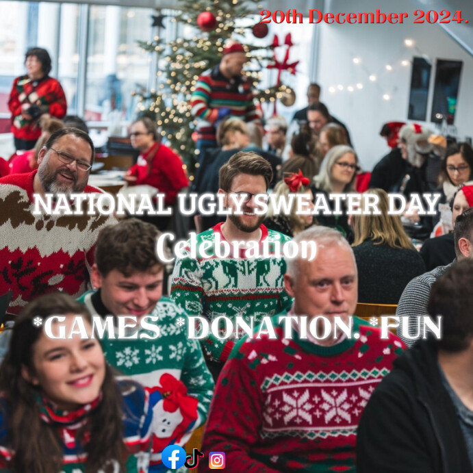 Brown Maximalist National Ugly Sweater Day Instagram Post Template ...