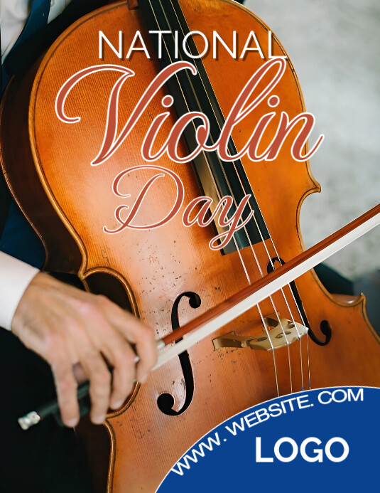 Brown Maximalist National Violin Day Flyer (us Letter) Template | PosterMyWall