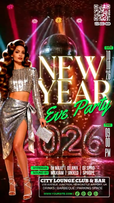 Brown Maximalist New Year 2026 Eve Celebration – Party Video Flyer ...