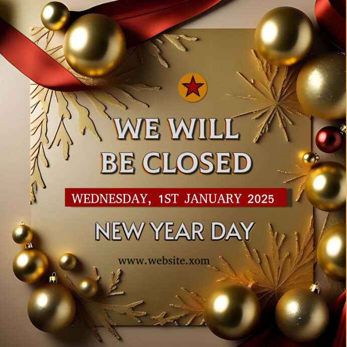 Brown Maximalist New Year Break Instagram Post Template | PosterMyWall