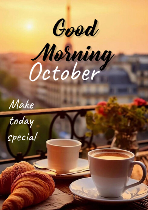 Brown Maximalist October Morning A4 Template | PosterMyWall