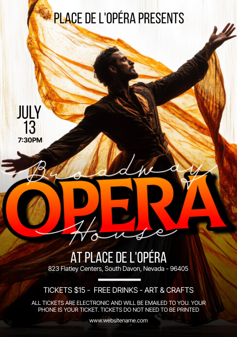 Brown Maximalist Opera A5 Template | PosterMyWall