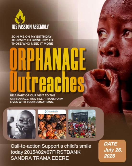 Brown Maximalist Orphanage Outreach Design Instagram Portrait Template ...