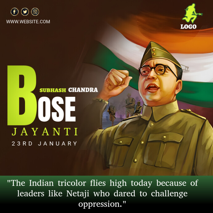 Brown Maximalist Parakram Diwas Instagram Post Template | PosterMyWall