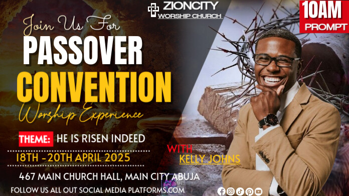 Copy of Brown Maximalist Passover Convention Church Service Twitter ...