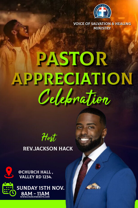 Modèle Brown Maximalist Pastor Appreciation Poster | PosterMyWall