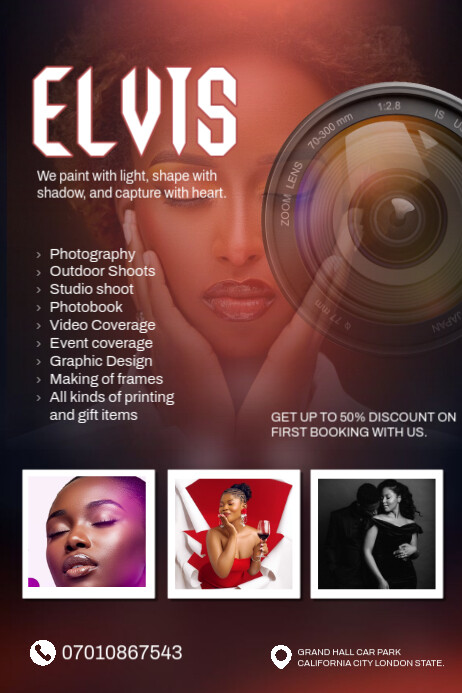 Brown Maximalist Photography Studio Promotion Template Poster ...