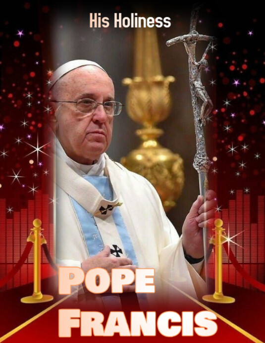 Copy of Brown Maximalist Pope Francis Inspirational Tribute Flyer (us ...